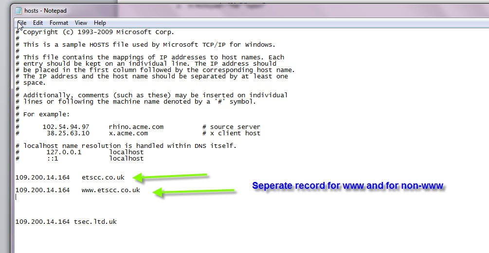 PC Host Zone Files - How to Change - IRUN Ltd